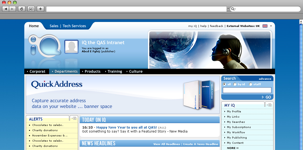 iQ - The QAS Intranet / Most Probably Me!
