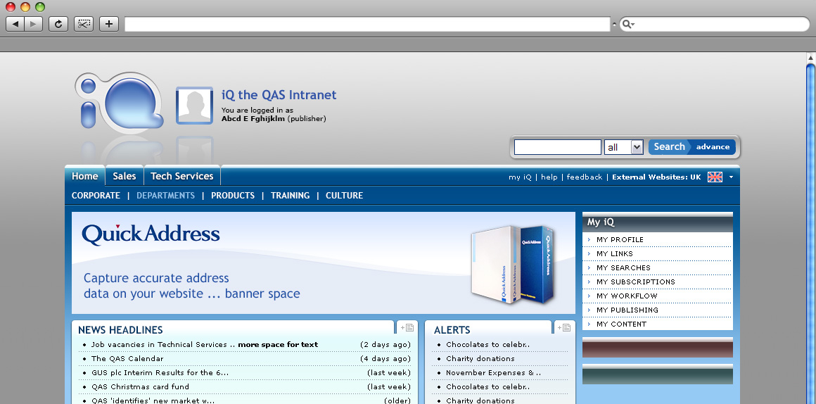 iQ - The QAS Intranet / Most Probably Me!